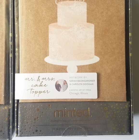 Minted | Party Supplies | Mr Mrs Cake Topper 2ct Notecards Envelopes ...